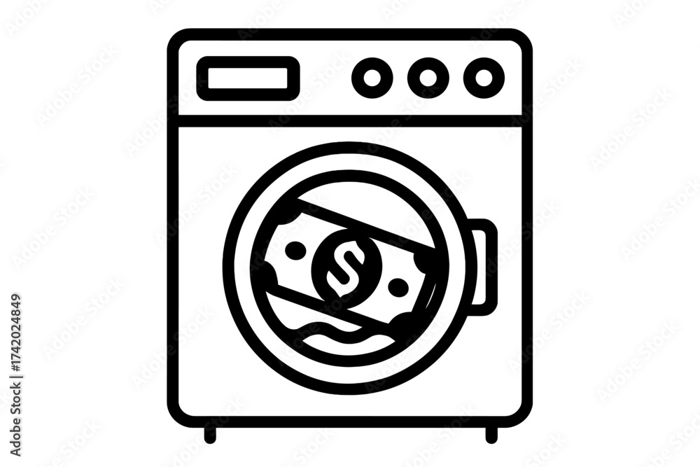 Money laundering concept icon. Washing money metaphor. Financial crime ...
