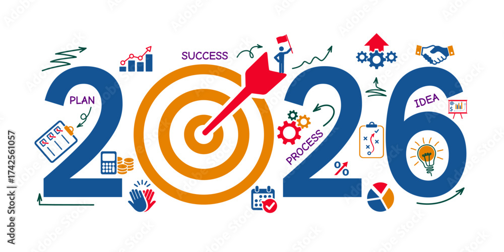 Vector de Stock 2026 goal plan in New Year, annual business plan for ...