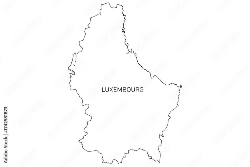 Image vectorielle Stock Vector art of outline map of luxembourg showing ...