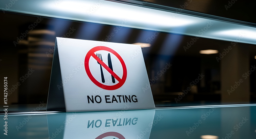 Prohibited Eating, Sign Indicating Food Restriction, Symbolic Warning ...