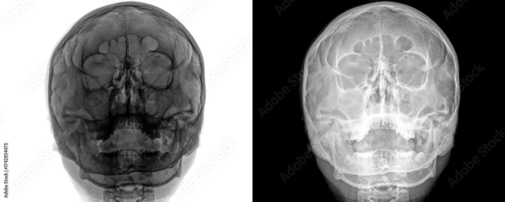 Medical Radiograph of Paranasal Sinuses PNS Posteroanterior View ...