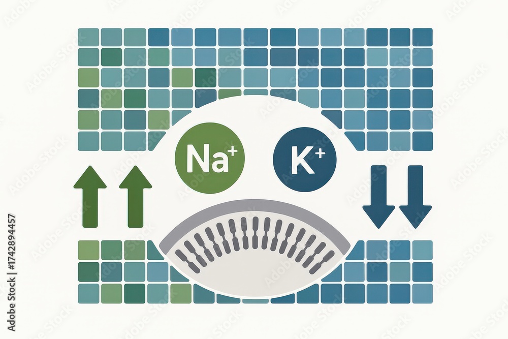 Visual representation of sodium and potassium ions illustrating their ...