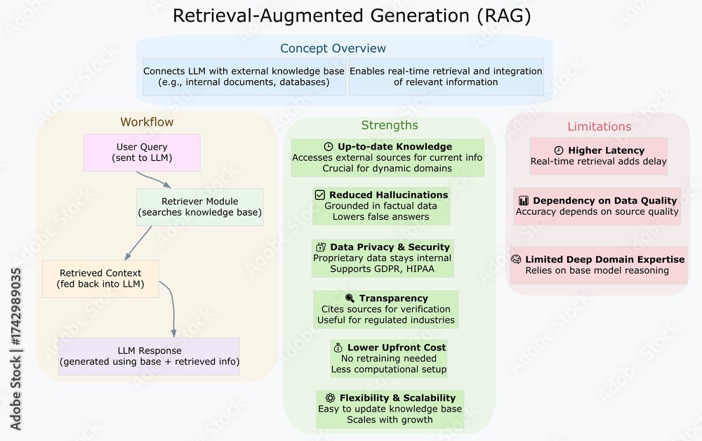 Ilustración de Stock Retrieval-Augmented Generation (RAG) Concept ...
