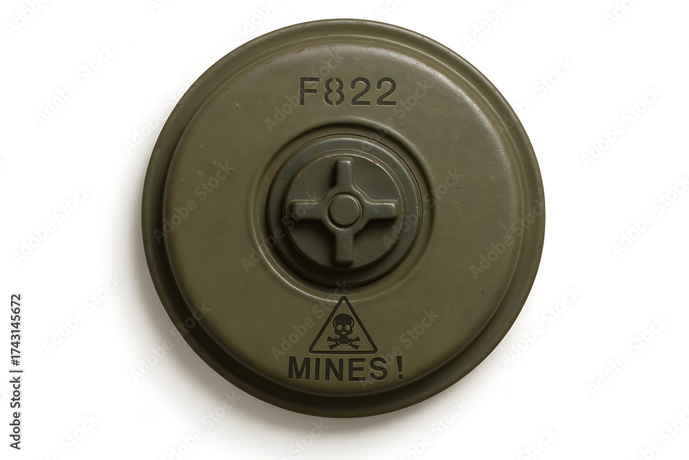 Ilustración de Stock Top-Down View of Green Land Mine with Serial ...