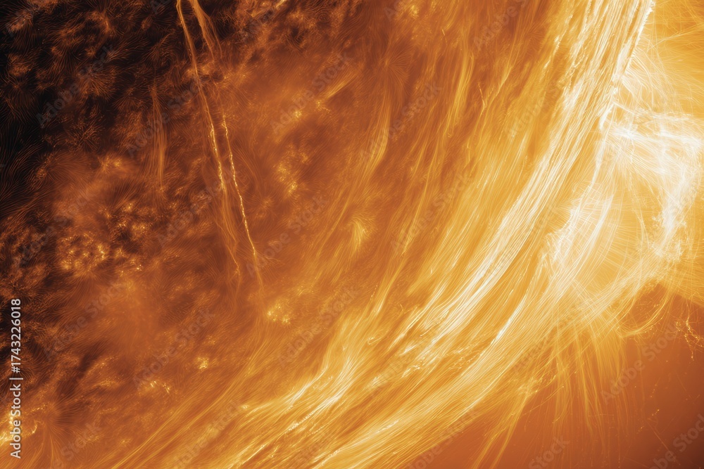Stock-Illustration „tendrils. Abstract solar surface erupting in color ...
