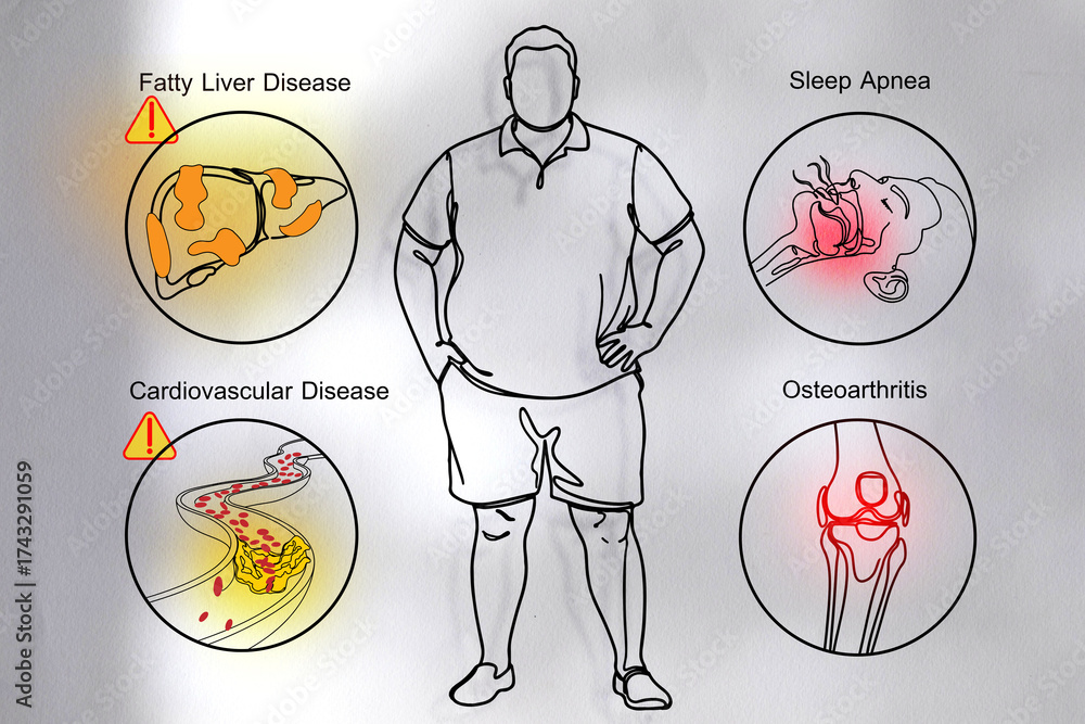 Medical infographic illustrating the health risks and diseases caused ...