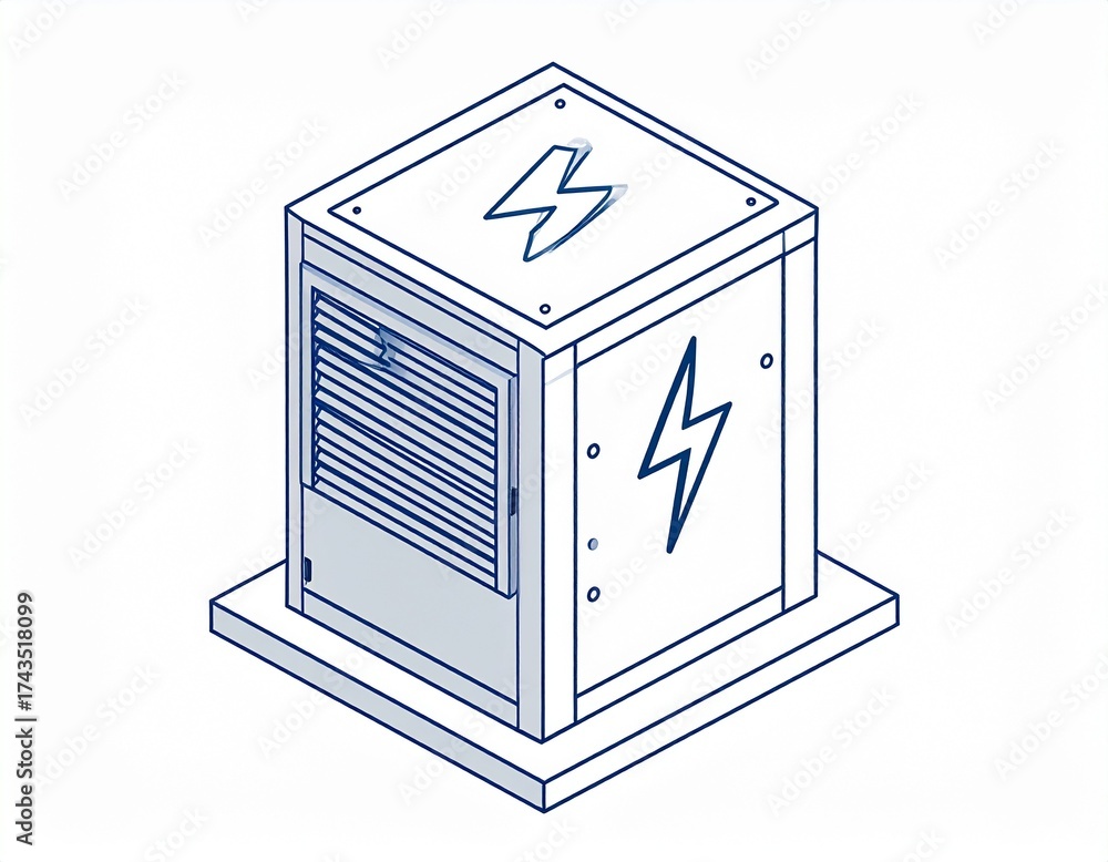 Minimalist vector icon of a battery energy storage system (BESS ...