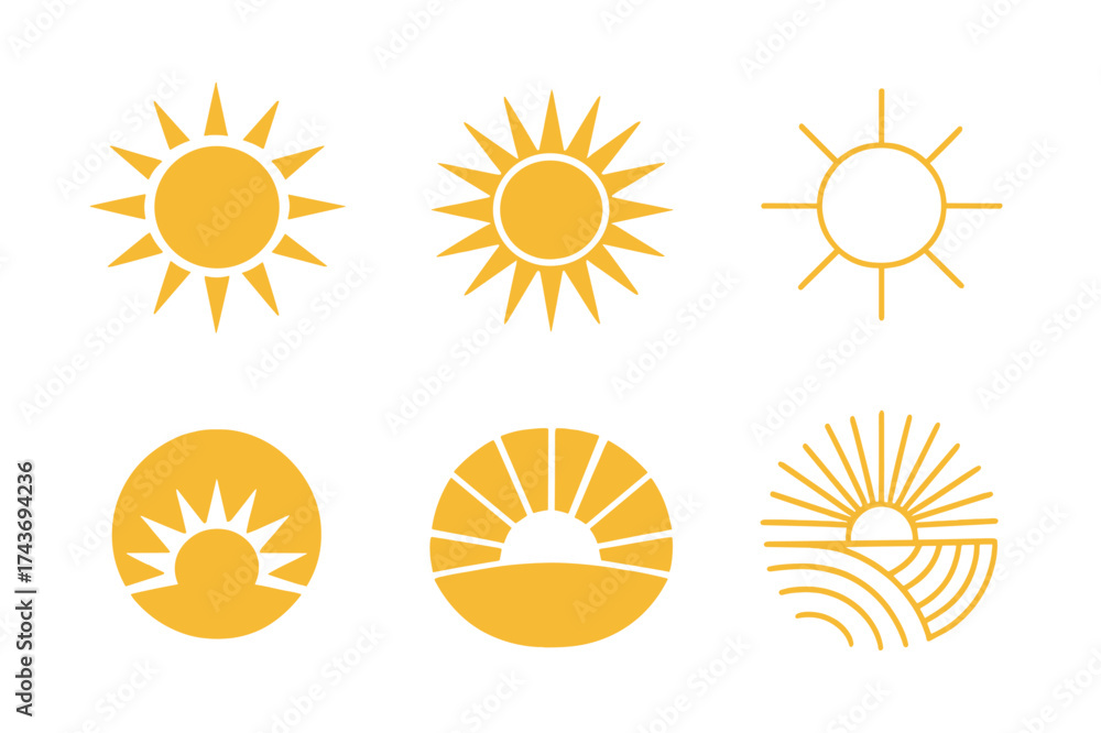 Nature-Inspired Sun Logos. Graphic Design Trends Nature-Inspired Design ...