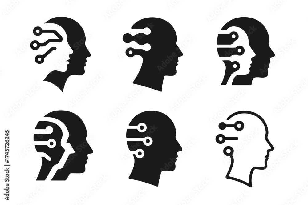 Stock-Vektorgrafik „AI Transformation Logos. Artificial intelligence in ...