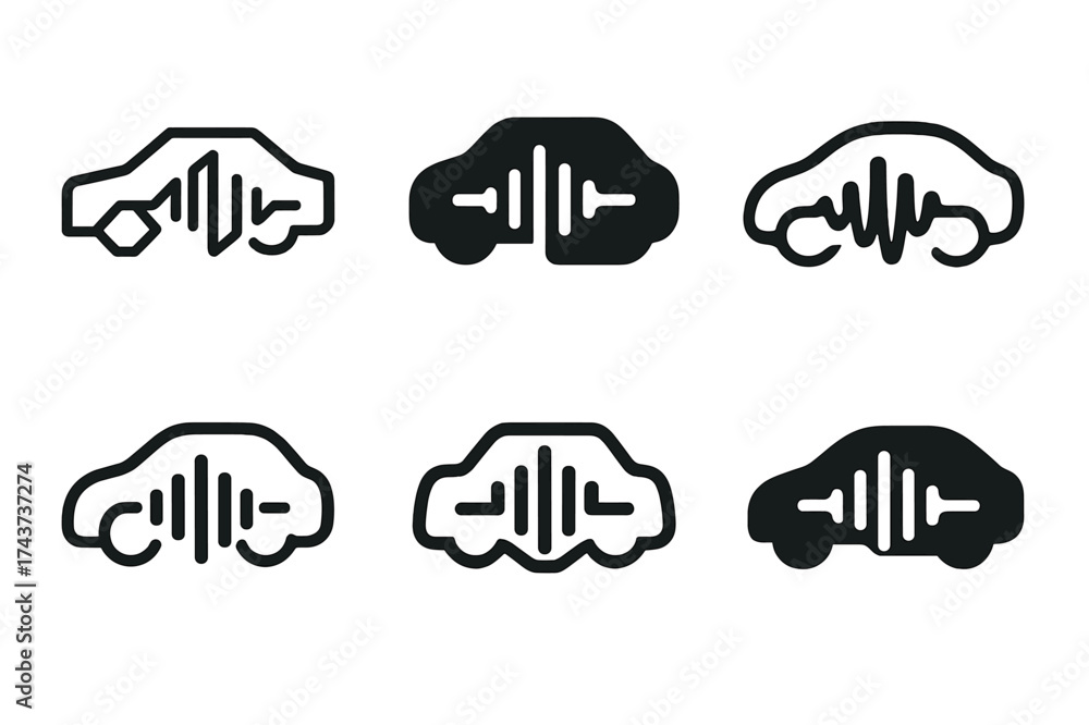 Smart Car Logos. In-car voice assistant prompt. Set Logo of smart car ...