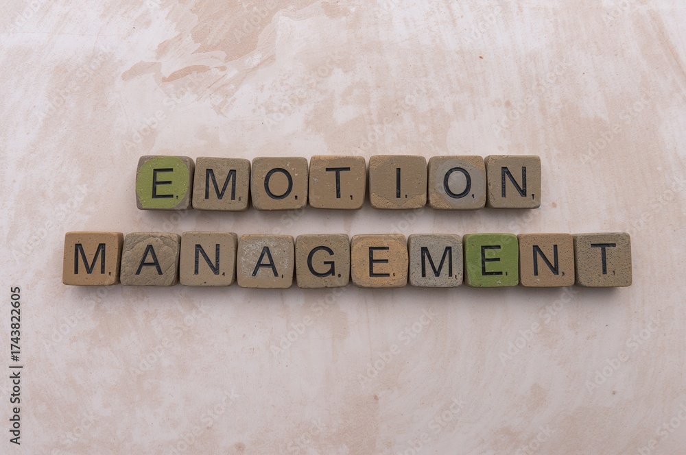 Concept of emotion regulation illustrated by stones with expressive ...