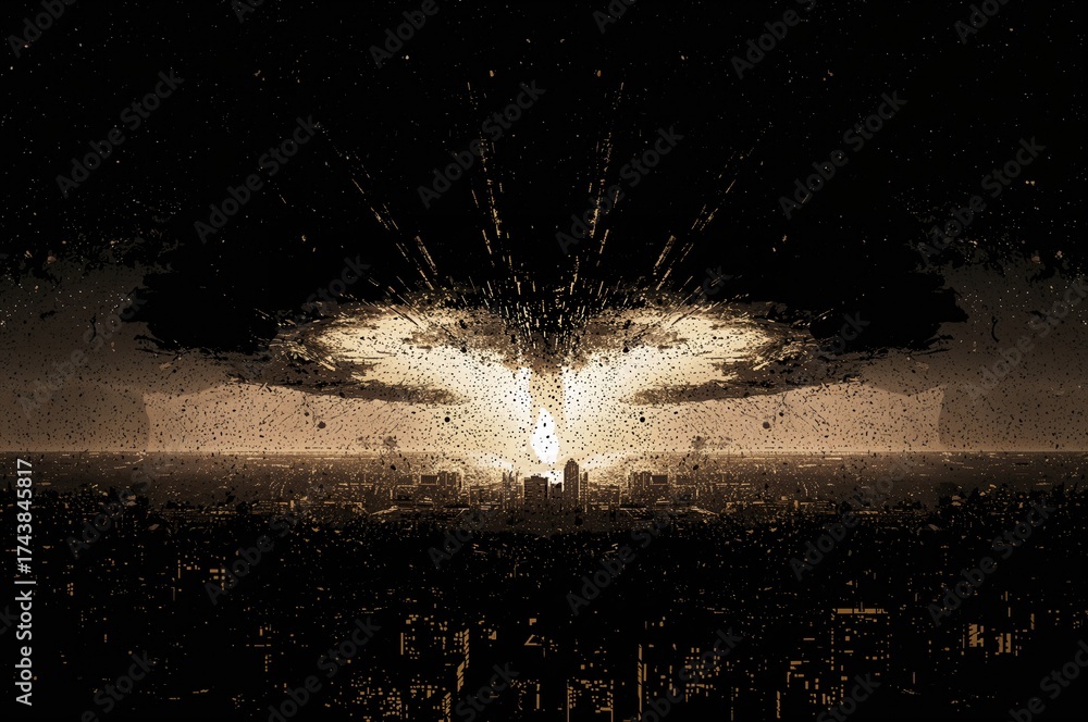 Nuclear war devastation depicted in a post-apocalyptic landscape ...