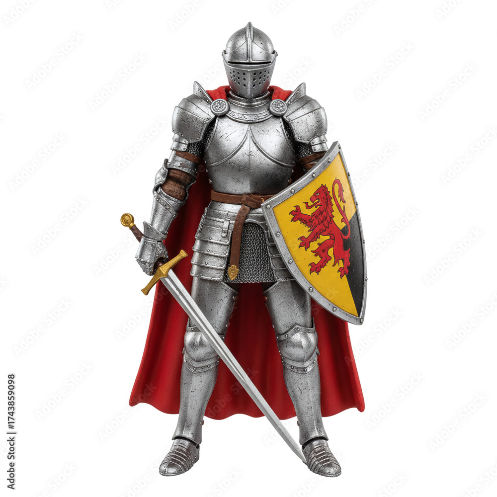 Medieval knight in full armor action figure Stock Photo | Adobe Stock