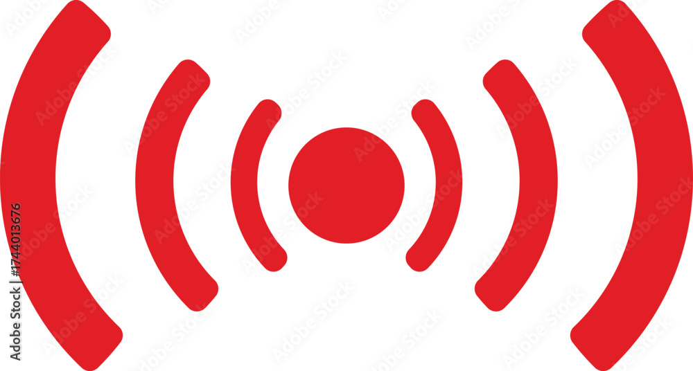 Red live stream icon isolated on transparent background symbol of ...