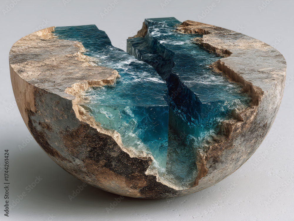 Stockillustrationen cross-sectional view of a coastal area. It shows a ...
