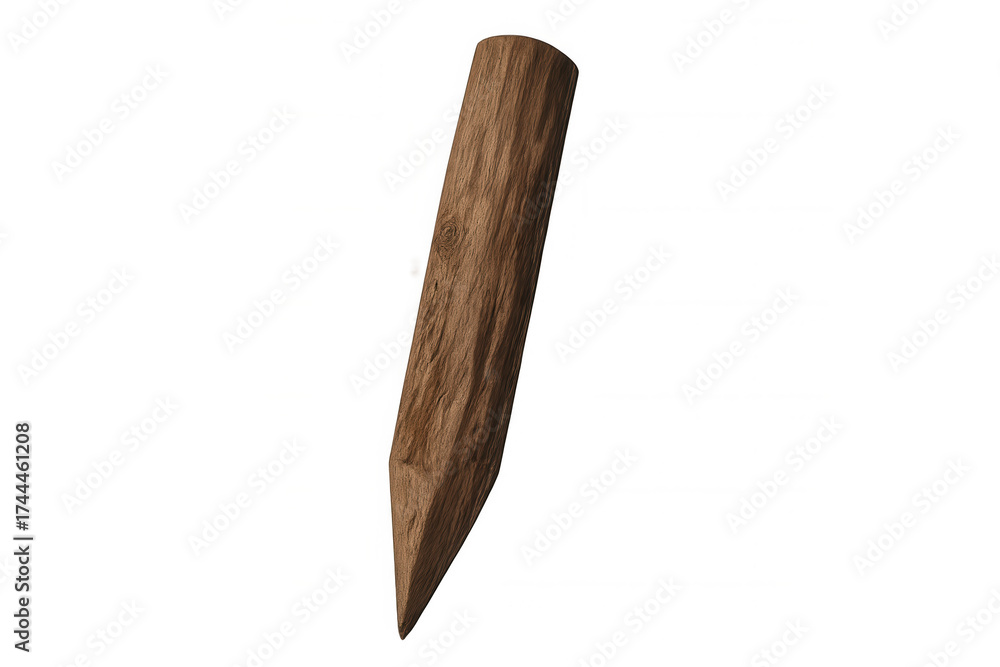 Wooden stake on transparent background, pointed log fence post, sharp ...