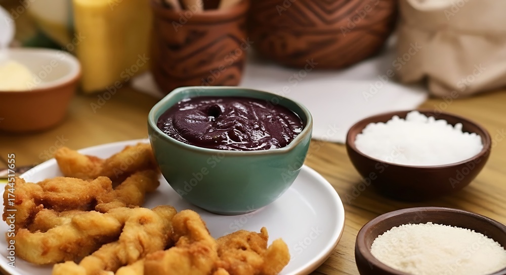 Traditional food from the Brazilian Amazon: fried fish accompanied by a ...