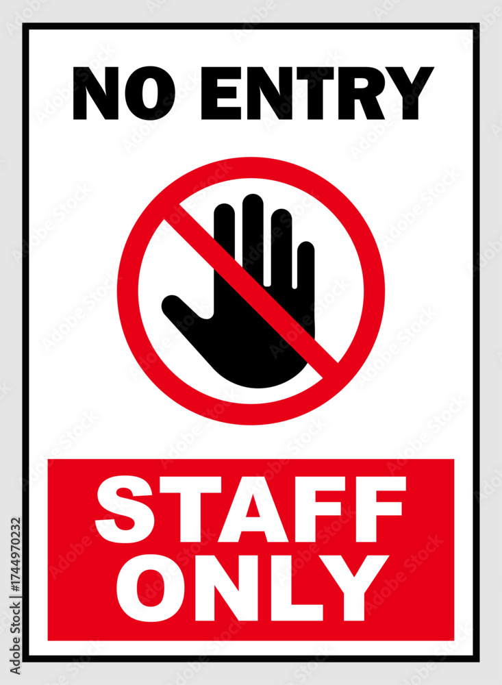 Vector de Stock staff only sign no entry poster labels printable ...
