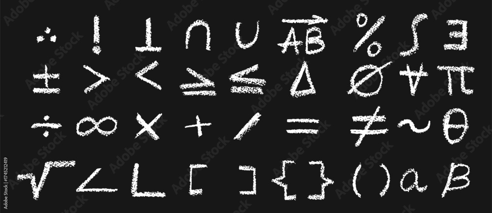 Creative vector set of mathematical icons for school education ...