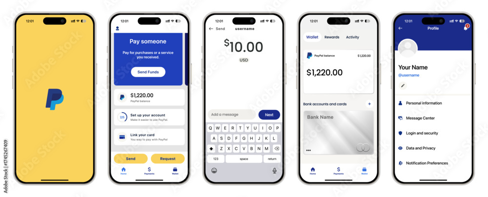 Vetor PayPal Template UI App 2025 update liquid glass iOS 26 with Apple Music liquid glass ...