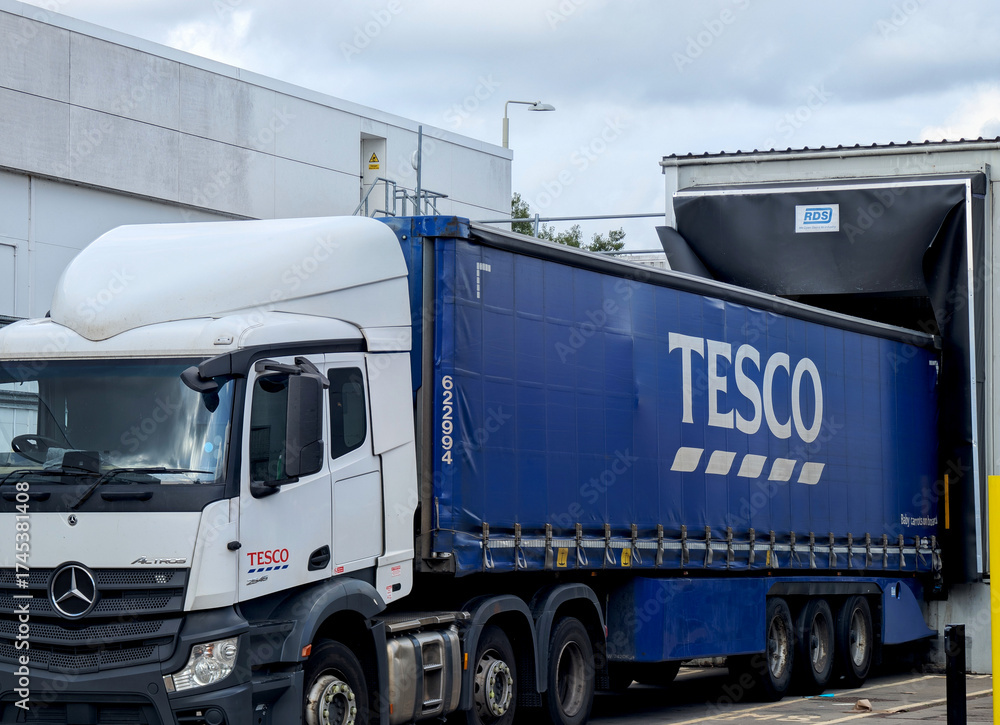 Leicester, England, UK - 1 October 2025: TESCO branded articulated ...