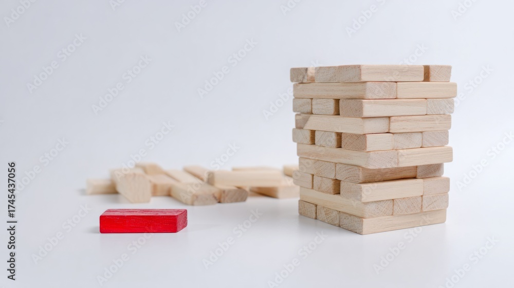 Stock-Illustration „apart,collapsed,block,blocks,toy,wooden,stack ...