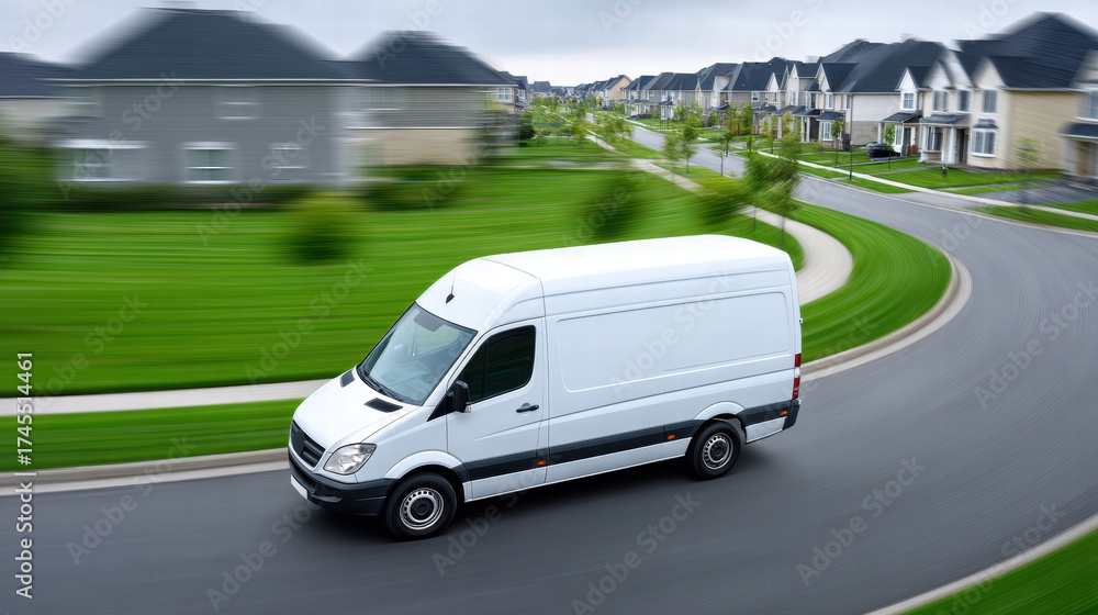 Smart delivery van navigates efficient routes in residential zones for ...
