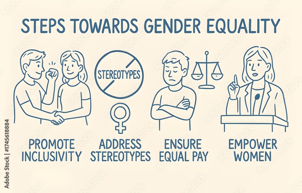Infographic: steps towards gender equality through inclusivity, ending ...