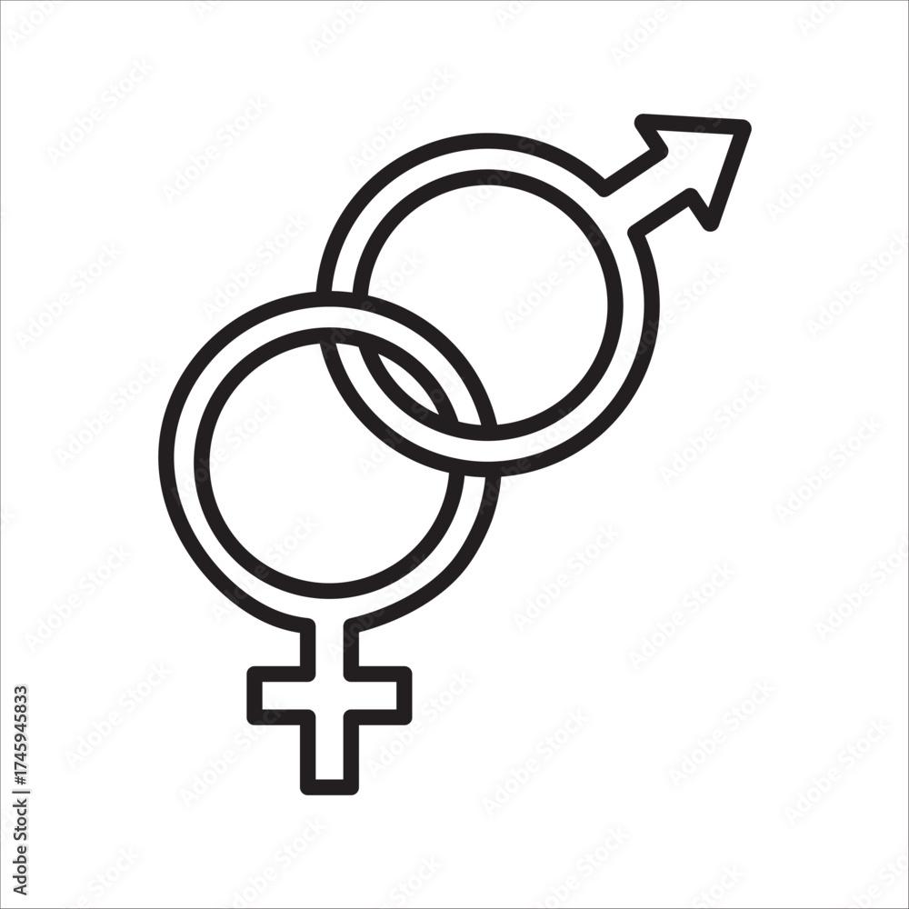 Gender concept illustration displaying intertwined male and female ...