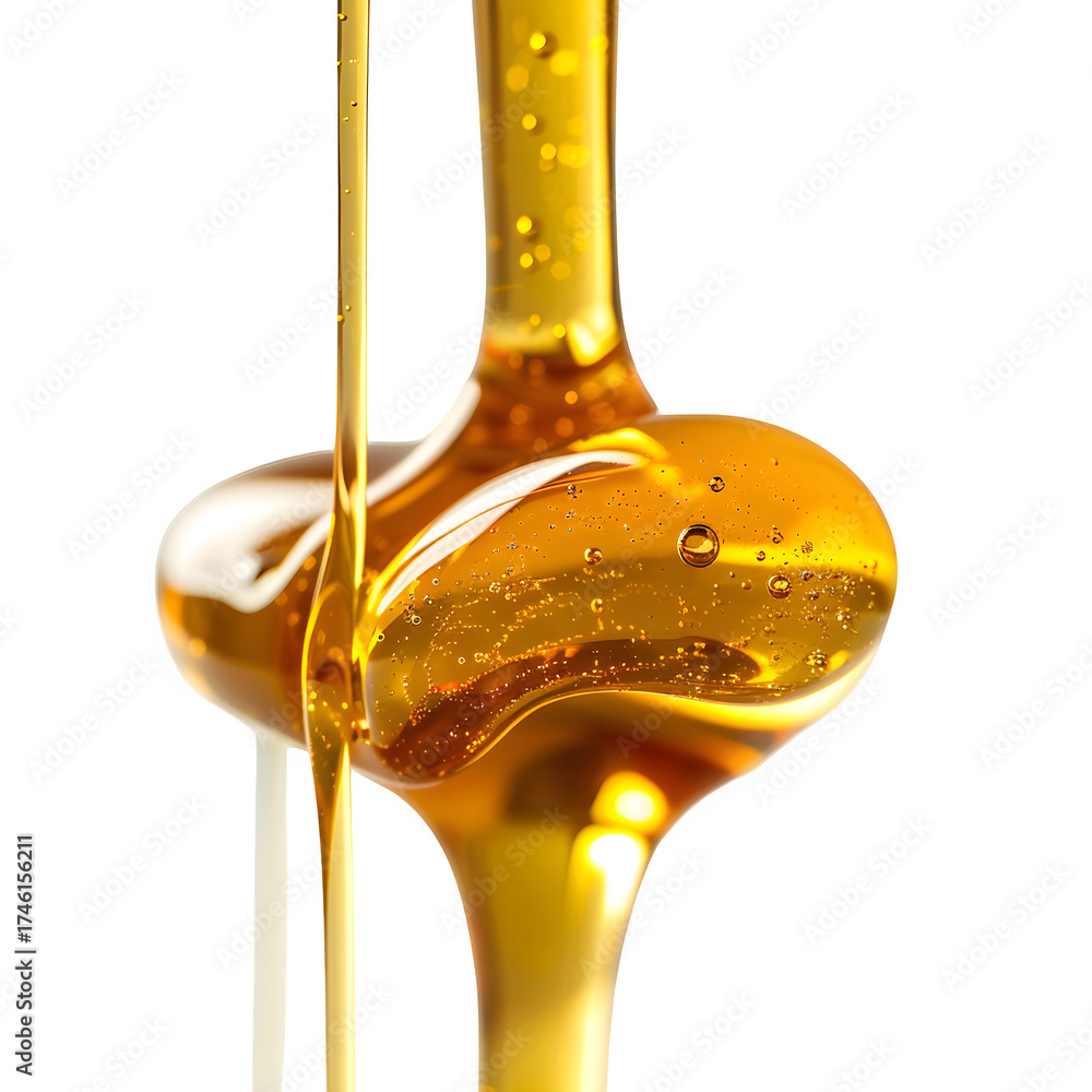 Dripping golden syrup close up plain background sweet tasty isolated ...