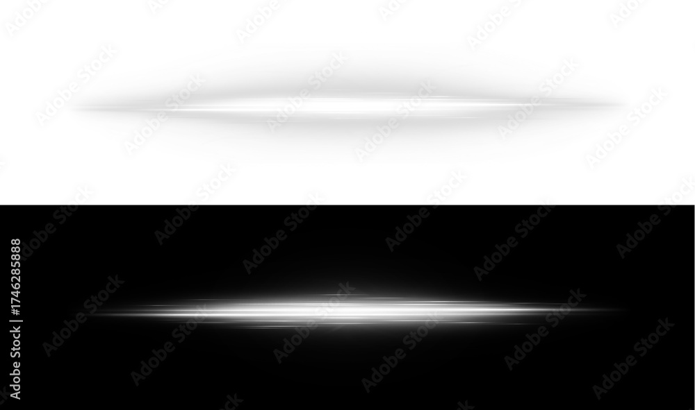 White neon beam, glowing horizontal light line PNG with transparent ...