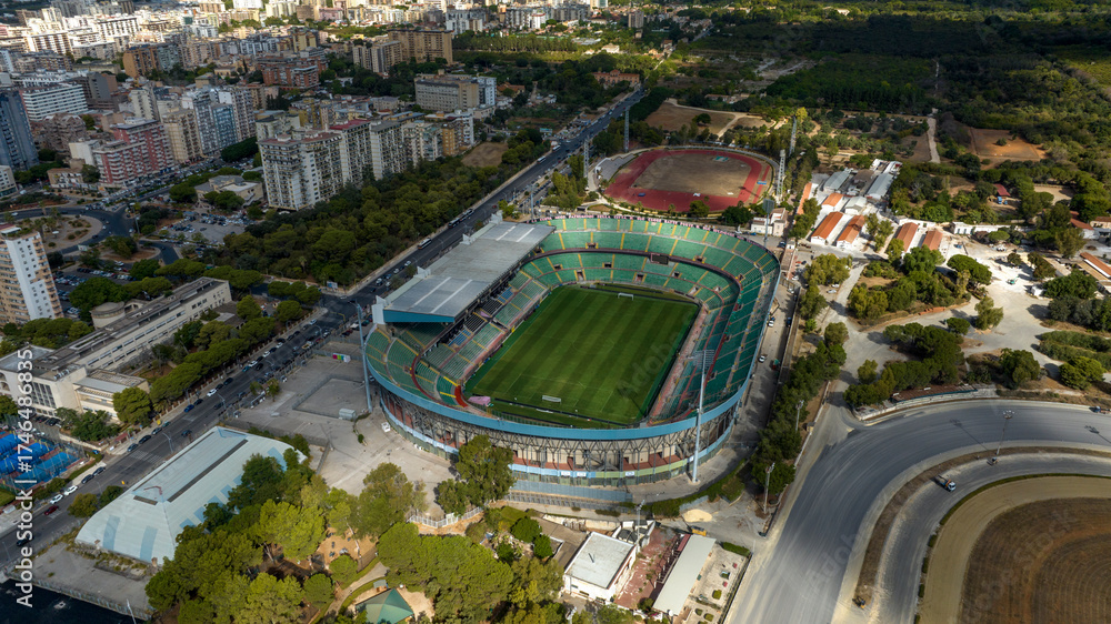 Aerial view of Stadio Renzo Barbera (commonly known as La Favorita). It ...