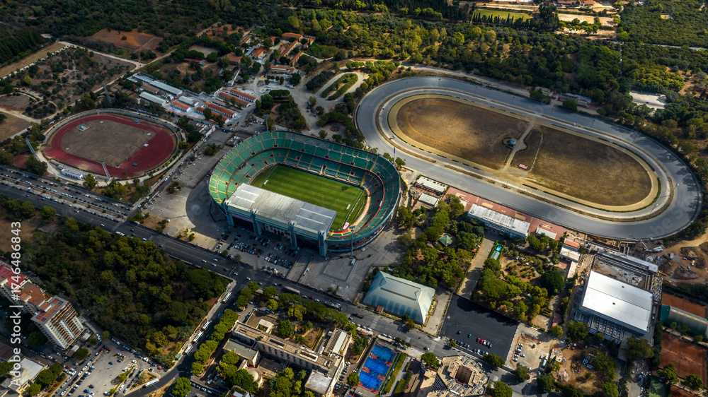 Aerial view of Stadio Renzo Barbera (commonly known as La Favorita). It ...