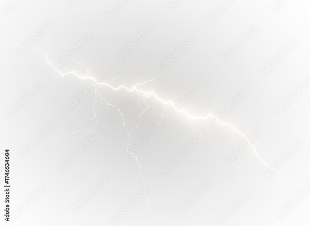 Minimal lightning illustration with dark storm clouds, glowing electric ...