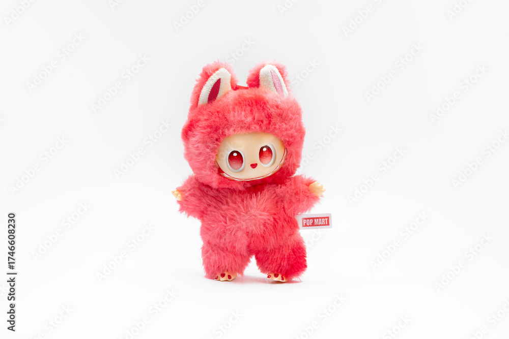 Labubu toy pop mart on white. Stock Photo | Adobe Stock