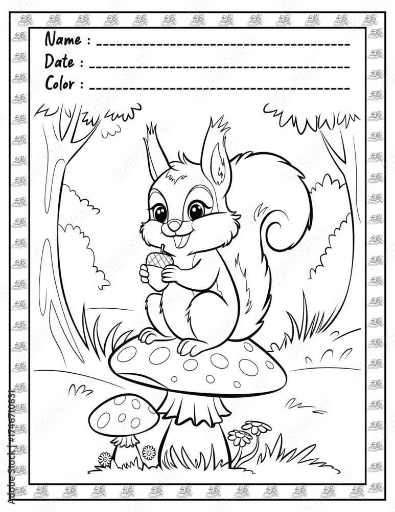 Fluffy Friends Coloring Page & Book for Adults and Kid. High resolution ...