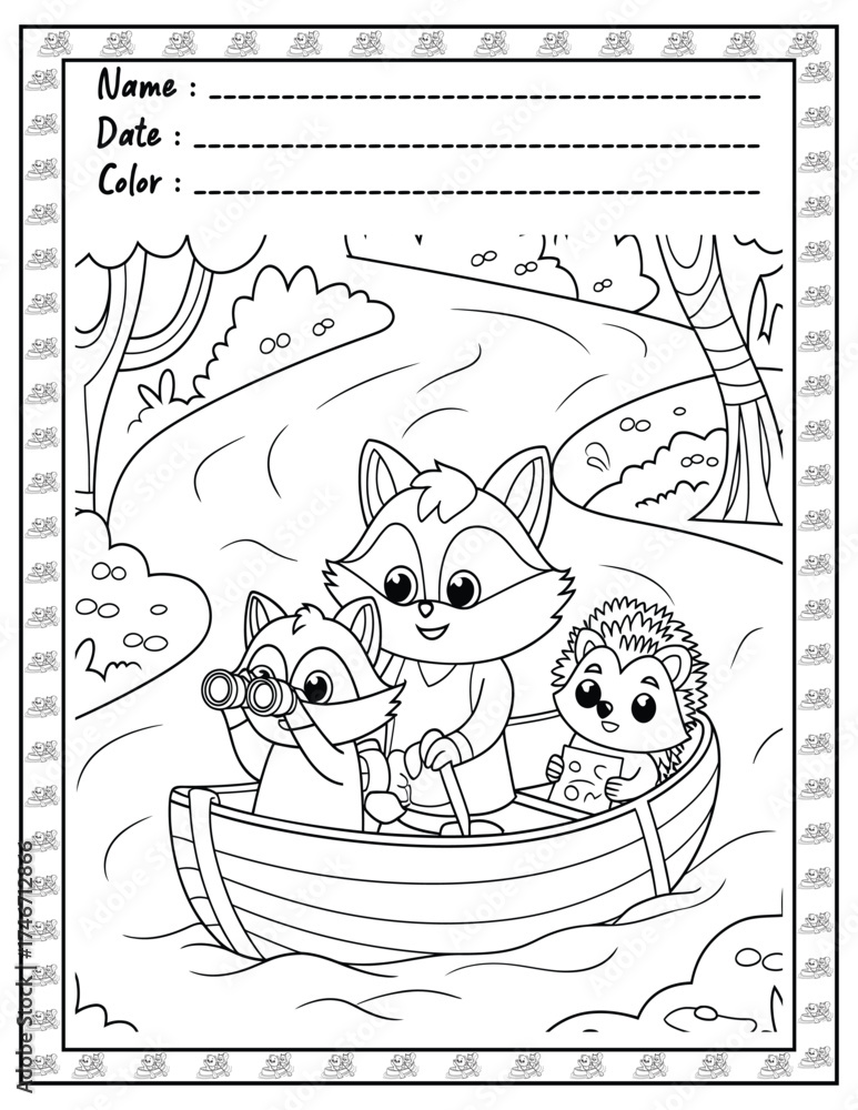 Fluffy Friends Coloring Page & Book for Adults and Kid. High resolution ...