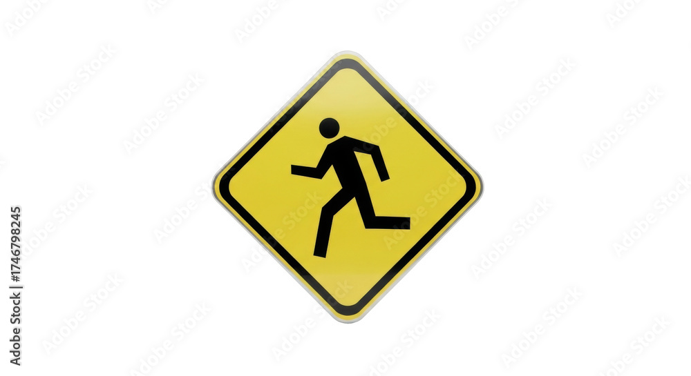 Isolated emergency exit sign conveys safety protocol for evacuation in ...