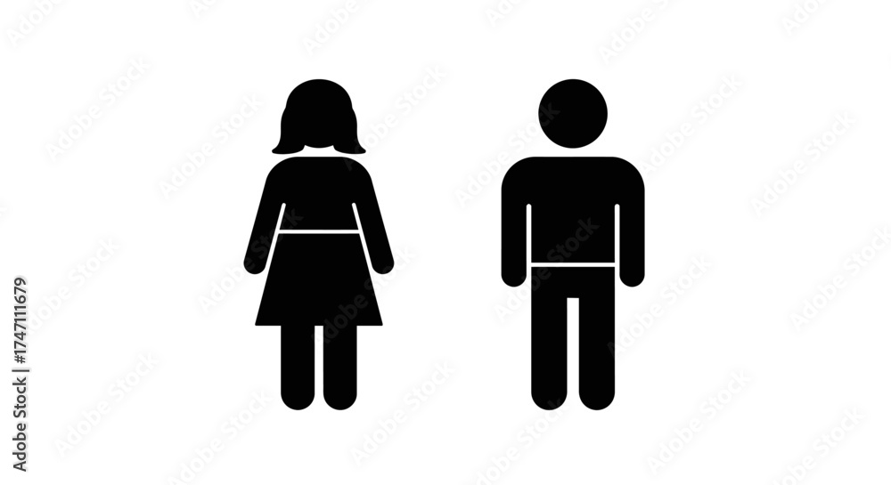 Man and woman pictograms showing gender equality and representation in ...