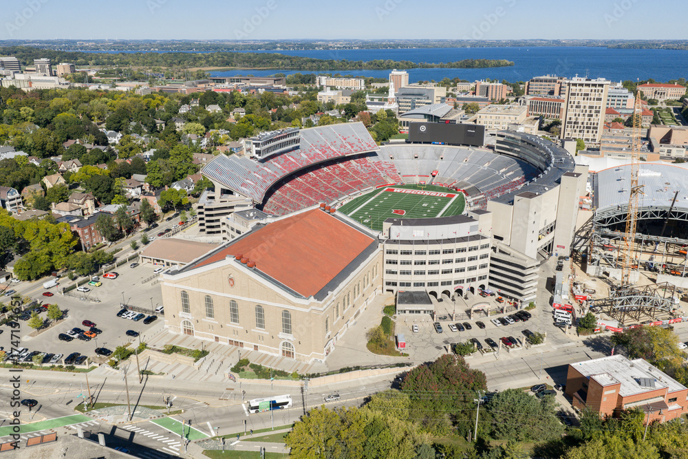 Stock-Foto „Madison, WI, USA - October 7, 2025: Camp Randall Stadium is ...