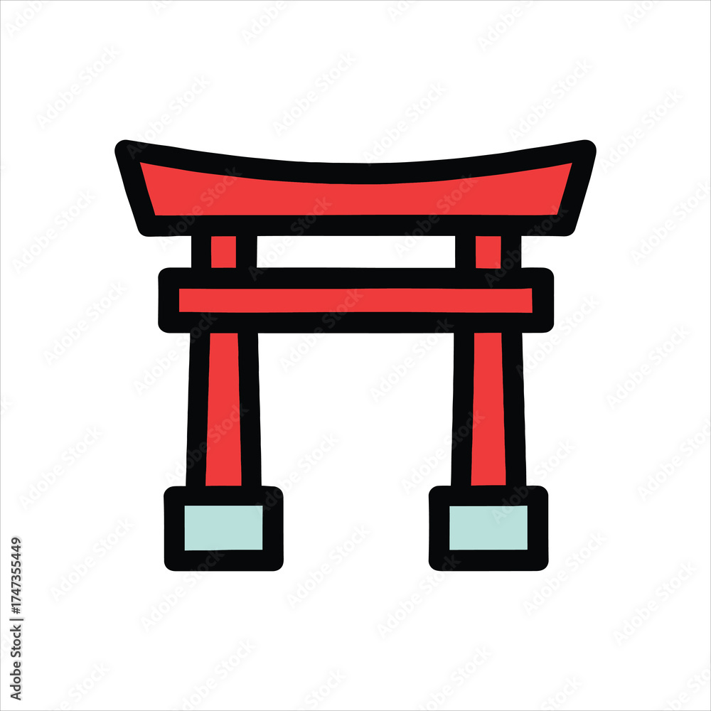 Iconic Red Torii Gate of Japan Symbolic Gateway to Sacred Spaces Simple ...