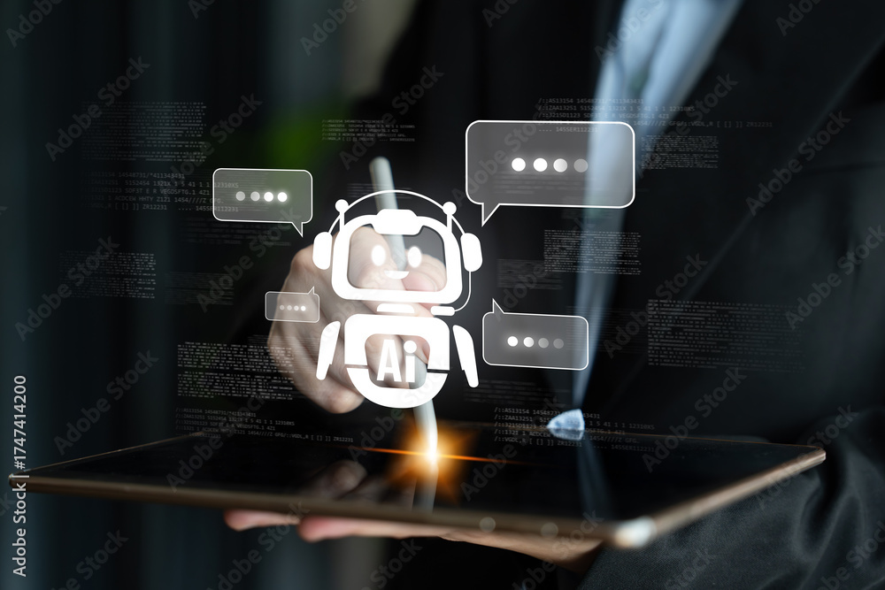 Foto de Stock AI chatbot using prompt engineering and LLM deep learning ...