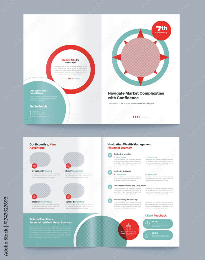 Wealth and Asset Management Bi-fold Brochure Design Stock Vector ...