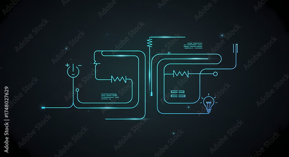 Electrical circuit diagram showing connections with light bulb ...