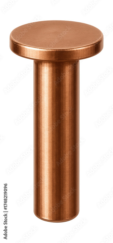 Flat-headed copper anchor rivet for electrical grounding in wiring ...
