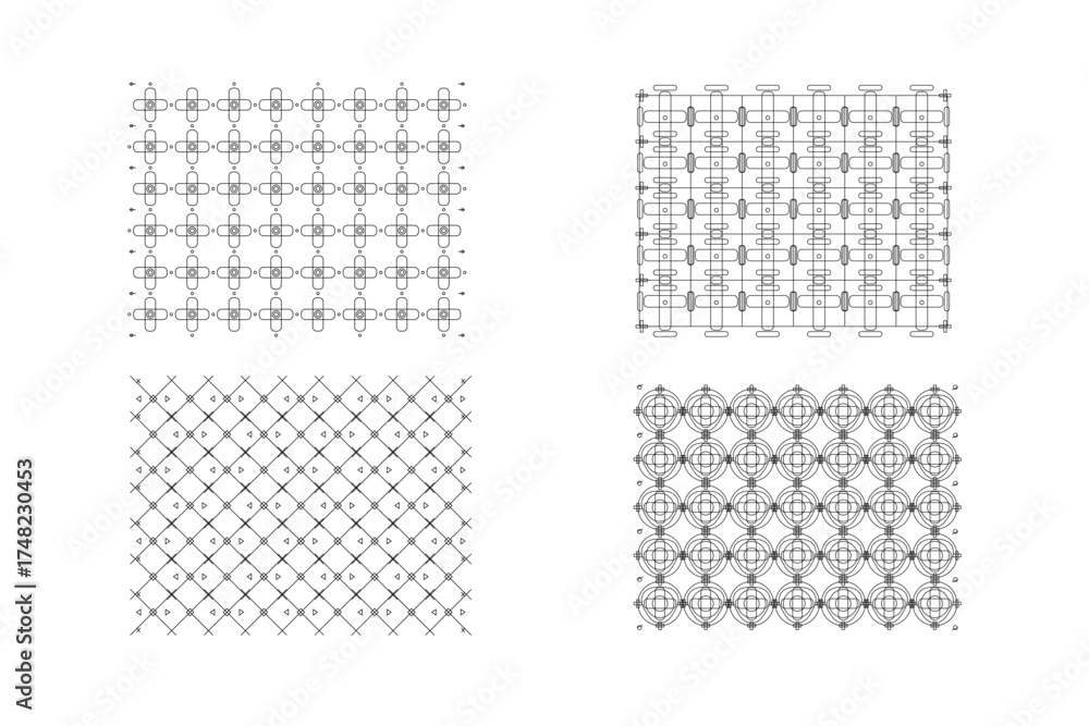 Pattern Pack – Medical Cross (4 Variants) Unique Vector Set: Seamless ...