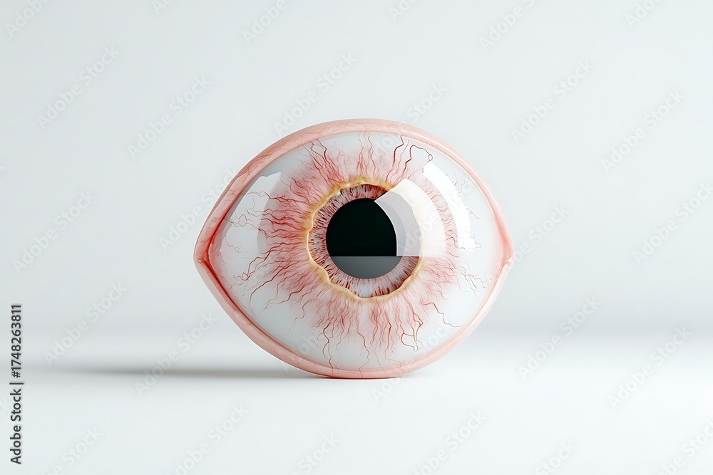 Realistic human eye anatomy with detailed vessels and unique color ...