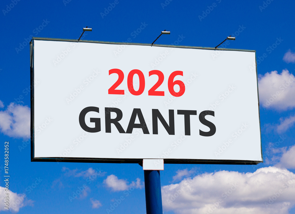 2026 Grants symbol. Concept words 2026 Grants on beautiful big white ...