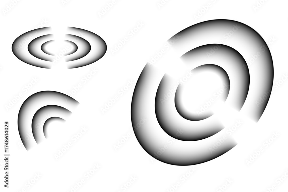 Vector de Stock Radar icons and circular wave patterns in vector format ...