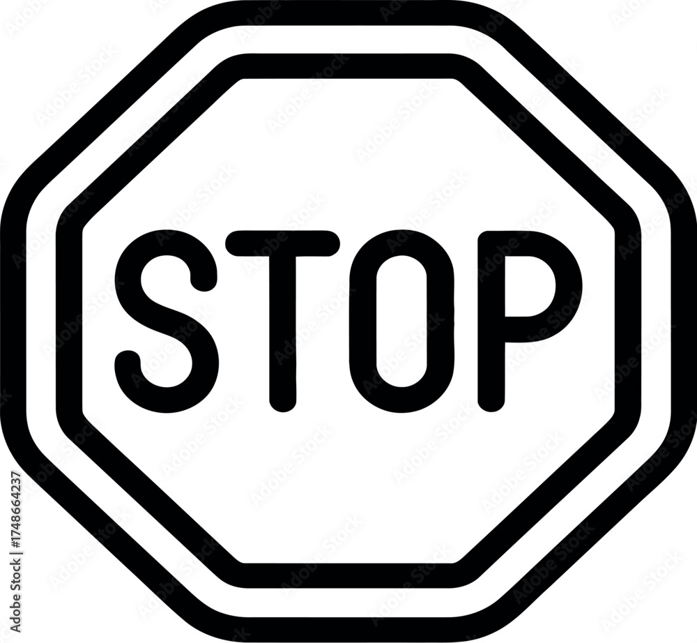 Vector art of stop sign, a traffic symbol for halting vehicles and ...